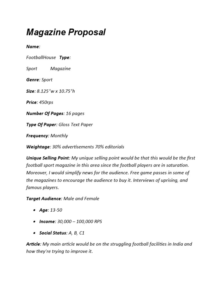 Magazine Proposal | PDF