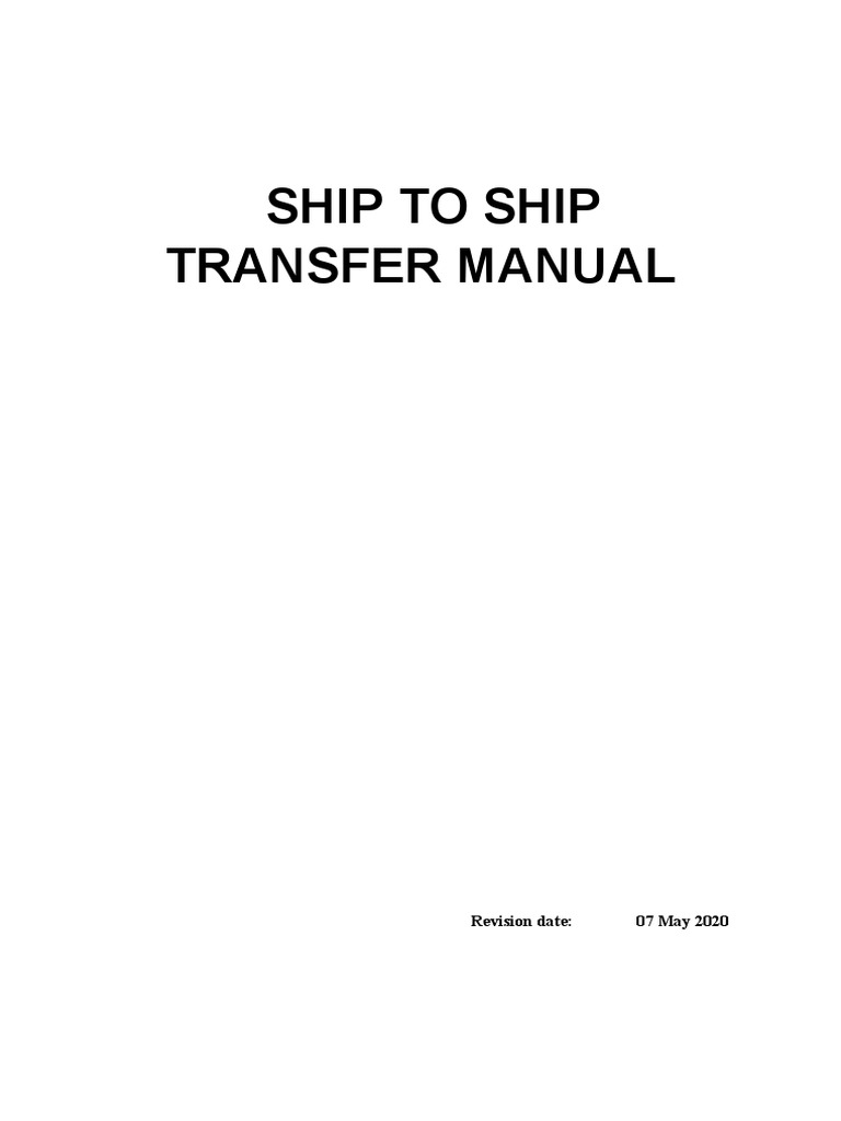 Ship To Ship Manual - GBG | PDF | Ships | Oil Tanker