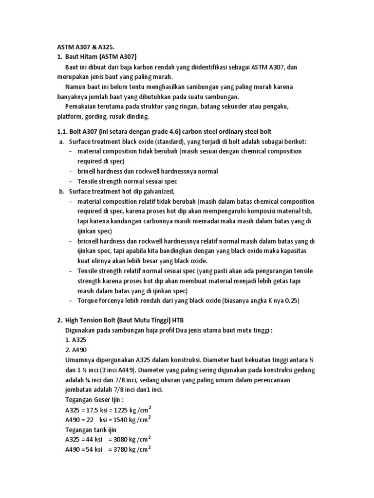 Astm A307 & A325 | PDF