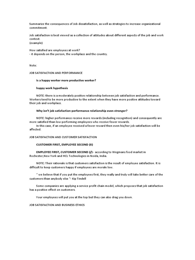 Management 4-3 Handout | PDF | Job Satisfaction | Social Psychology