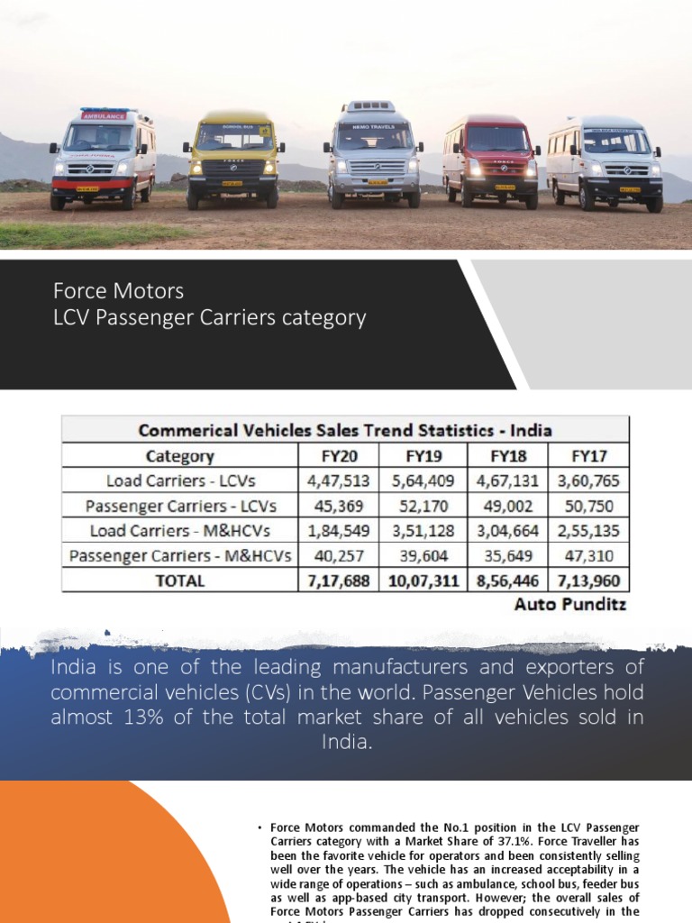 Force Motors LCV Passenger Vehicles Overview | PDF | School Bus | Bus