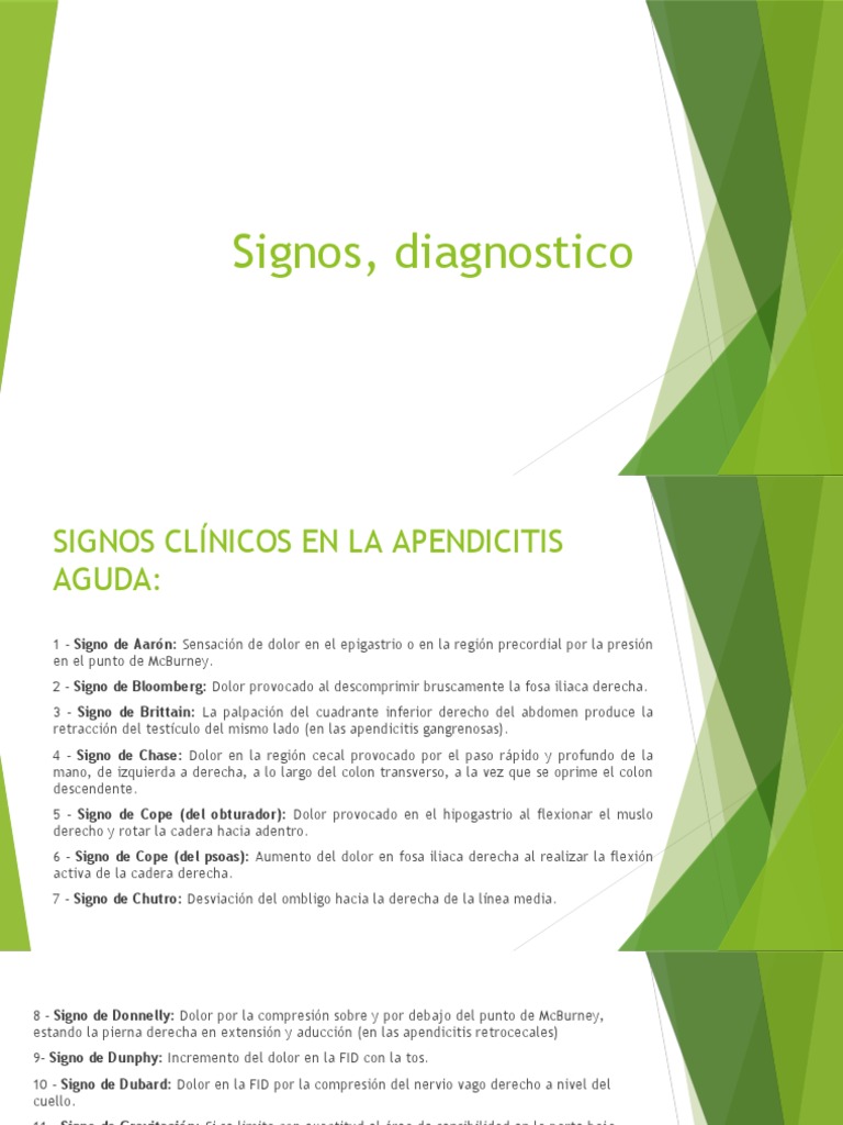 Signos, Diagnostico Apendicitis Aguda | PDF | Medicina | Especialidades ...