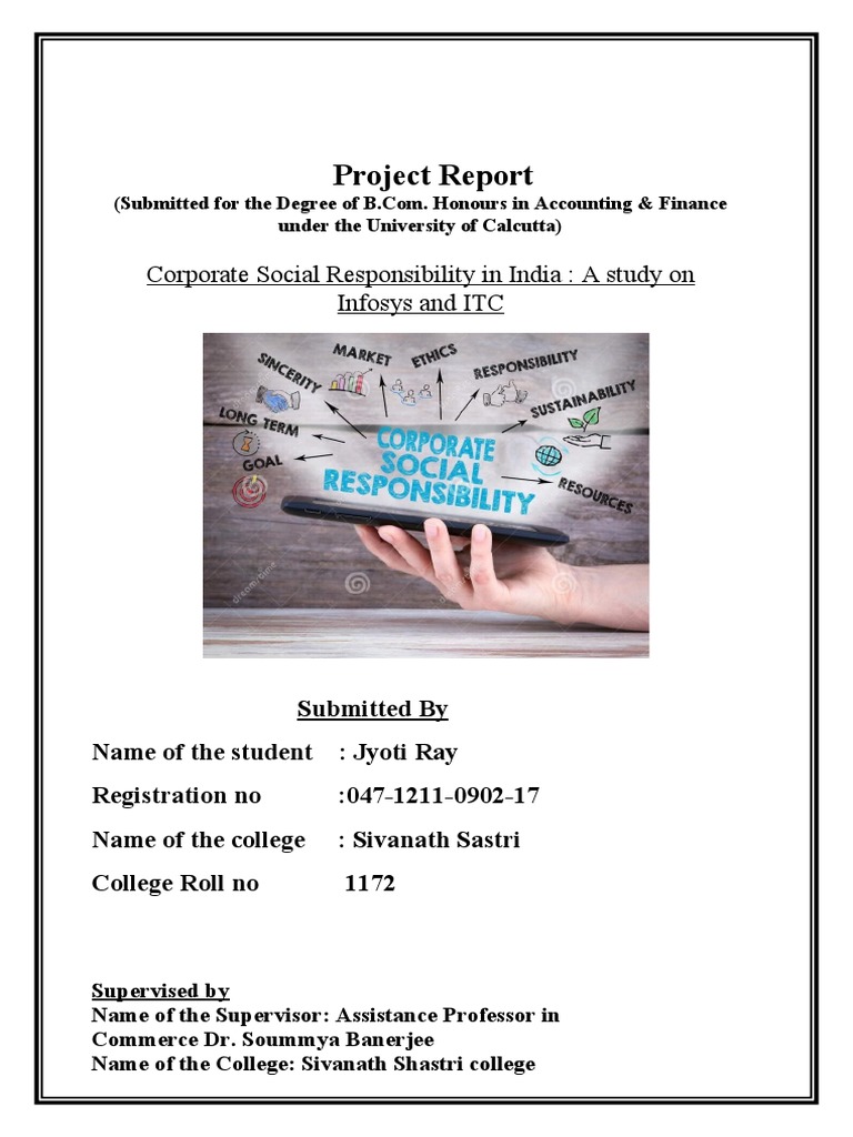 Project Report: Corporate Social Responsibility in India: A Study On ...