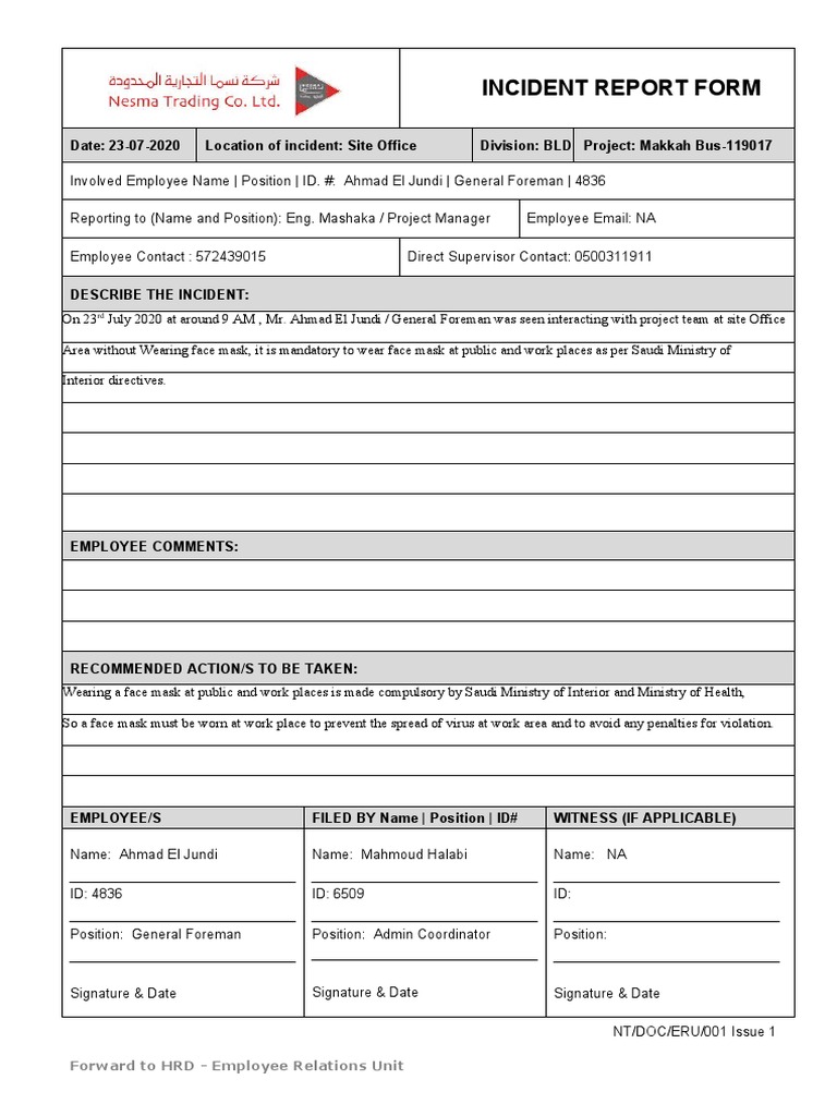 Face Mask Violation-Incident Report | PDF