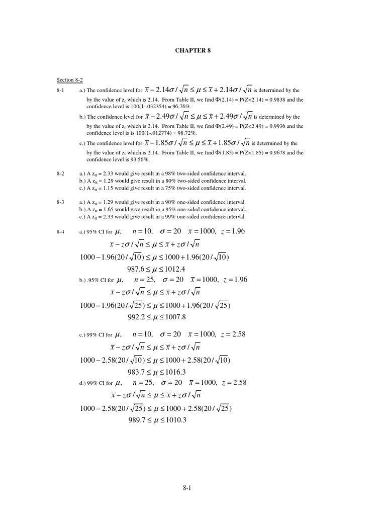 (Solutions Manual) Applied Statistics and Probability For Engineers 3rd ...
