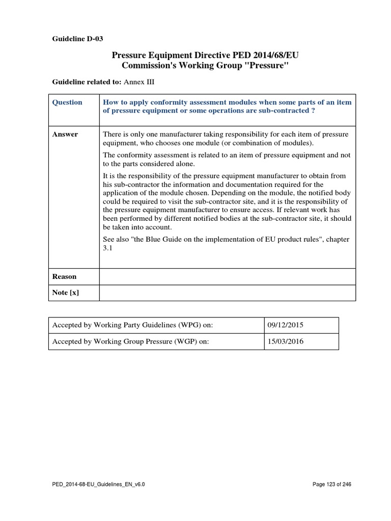 PED 2014/68/EU Conformity Guidelines | PDF | Nondestructive Testing ...