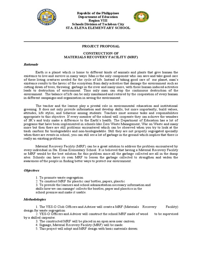 Proposal in Yes-O | Download Free PDF | Natural Environment | Waste