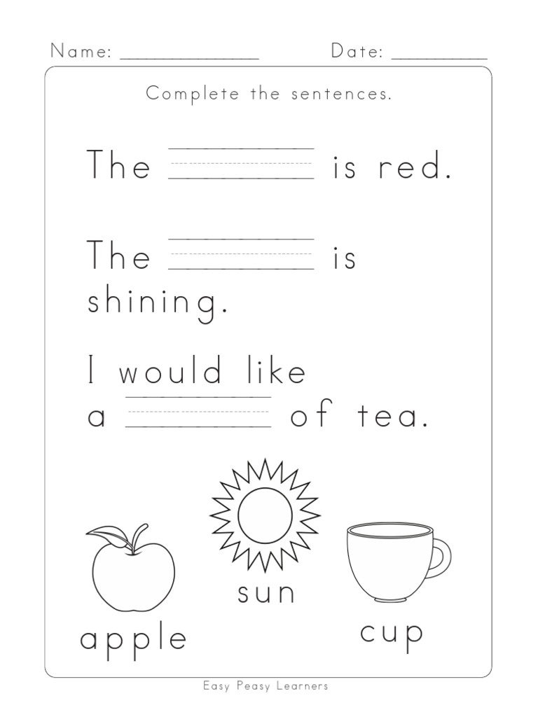 Easy Fill in The Blank Reading Comprehension Worksheet Freebie | PDF