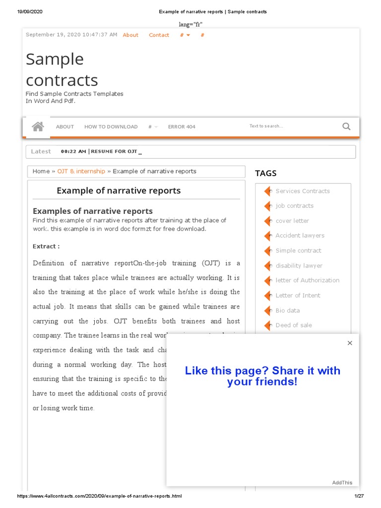 Example of Narrative Reports | PDF | Lawyer | Business