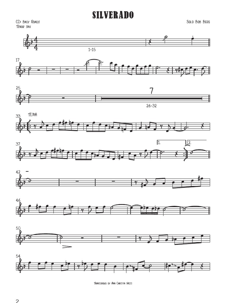 Silverado BB Bob Berg Back Roads | PDF | Jazz | Popular Music