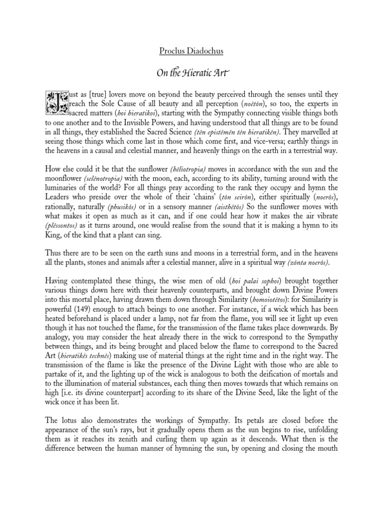 Proclus Hieratic-Art | PDF | Sun | Heaven