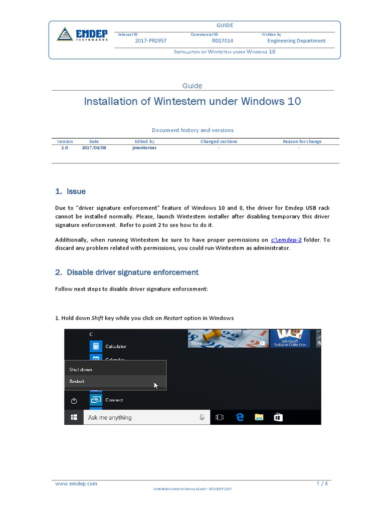 Installation of Wintestem Under Windows 10: 1. Issue | PDF | Windows 10 ...