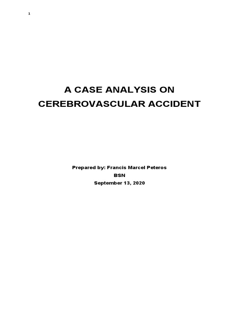 CVA Case Analysis | PDF | Stroke | Statin