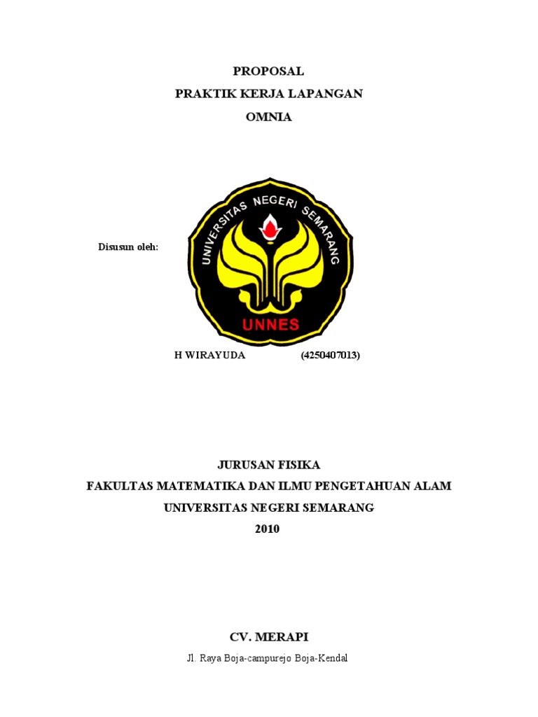 Proposal PKL Fisika UNNES di Omnia | PDF