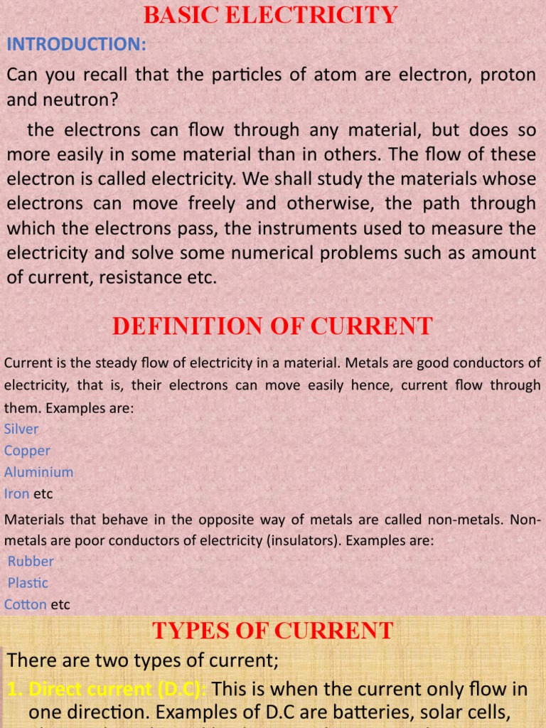 Basic Electricity. B Tech | PDF | Series And Parallel Circuits ...