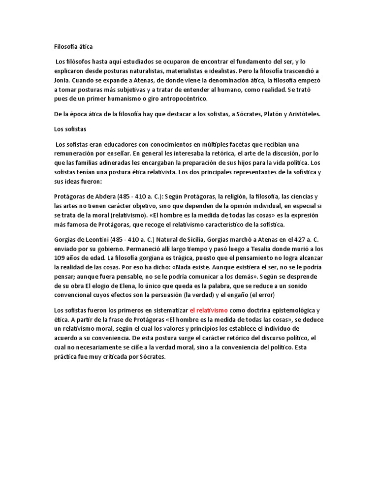 Características de la filosofía ática | PDF | Relativismo | Retórica