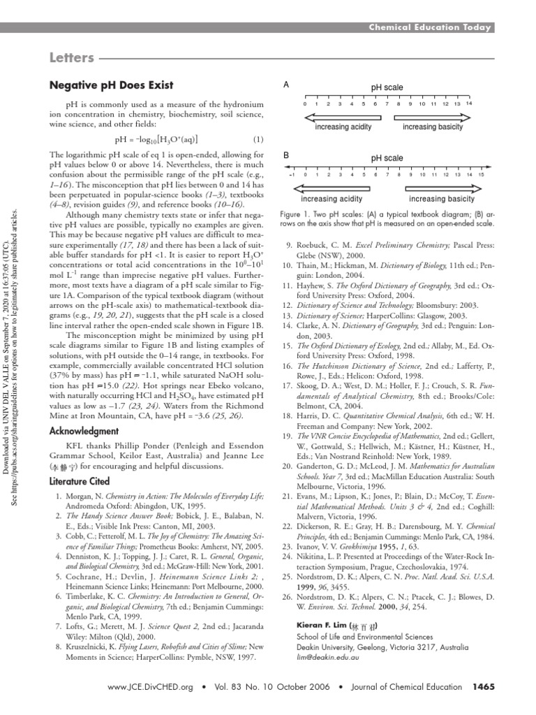 Understanding Negative pH Values | PDF | Ph | Branches Of Thermodynamics