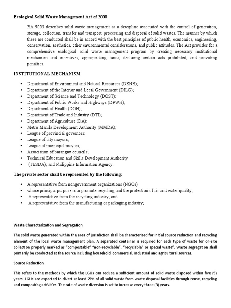 Waste Characterization and Segregation1 | PDF | Waste Management | Landfill