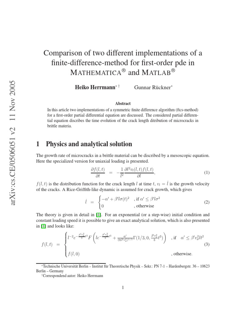 Comparison of Two Different Implementations of A Finite-Difference ...