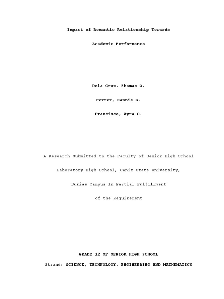 The Effects of Romantic Relationships on Academic Achievement: A Study ...