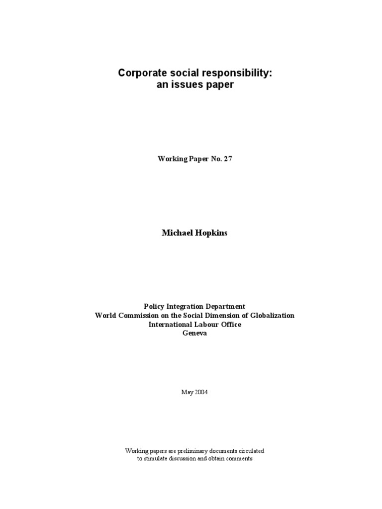 Contoh PAper CSR | Download Free PDF | Corporate Social Responsibility ...
