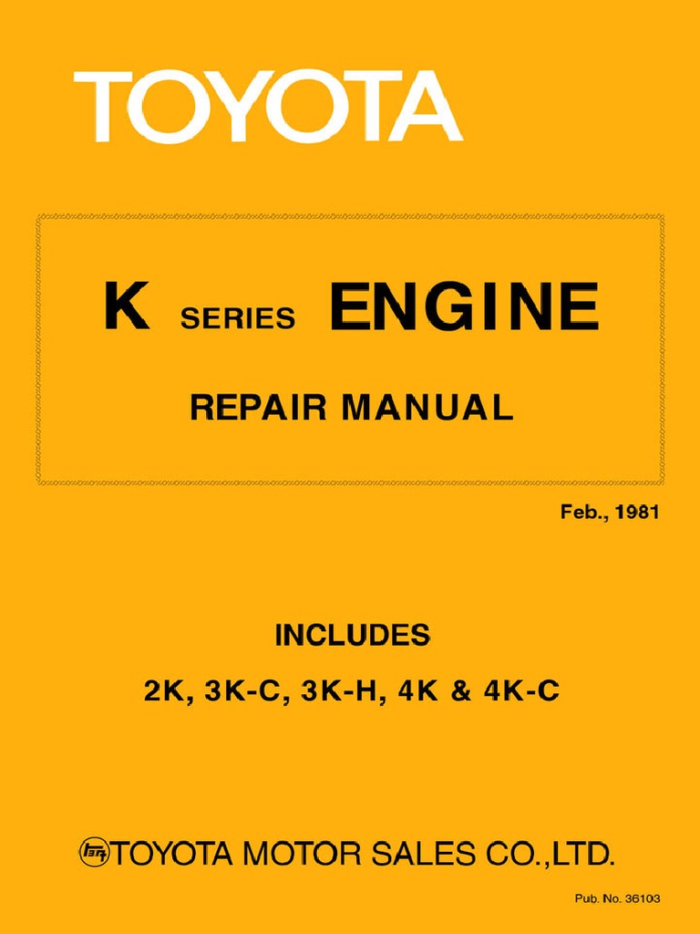 Toyota 3K-H Repair Manual PDF | PDF