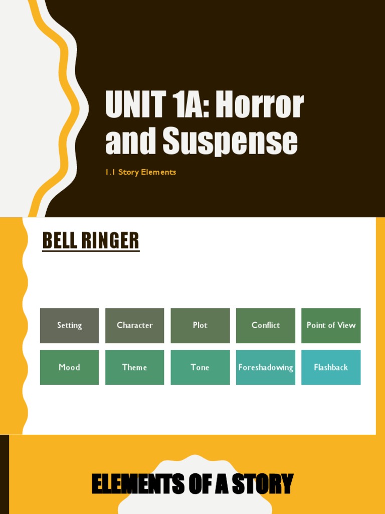 UNIT 1A: Horror and Suspense: 1.1 Story Elements | PDF | Plot ...