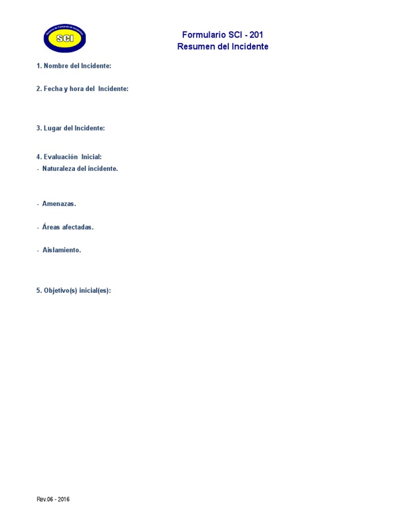SCI - 201 Formulario | PDF