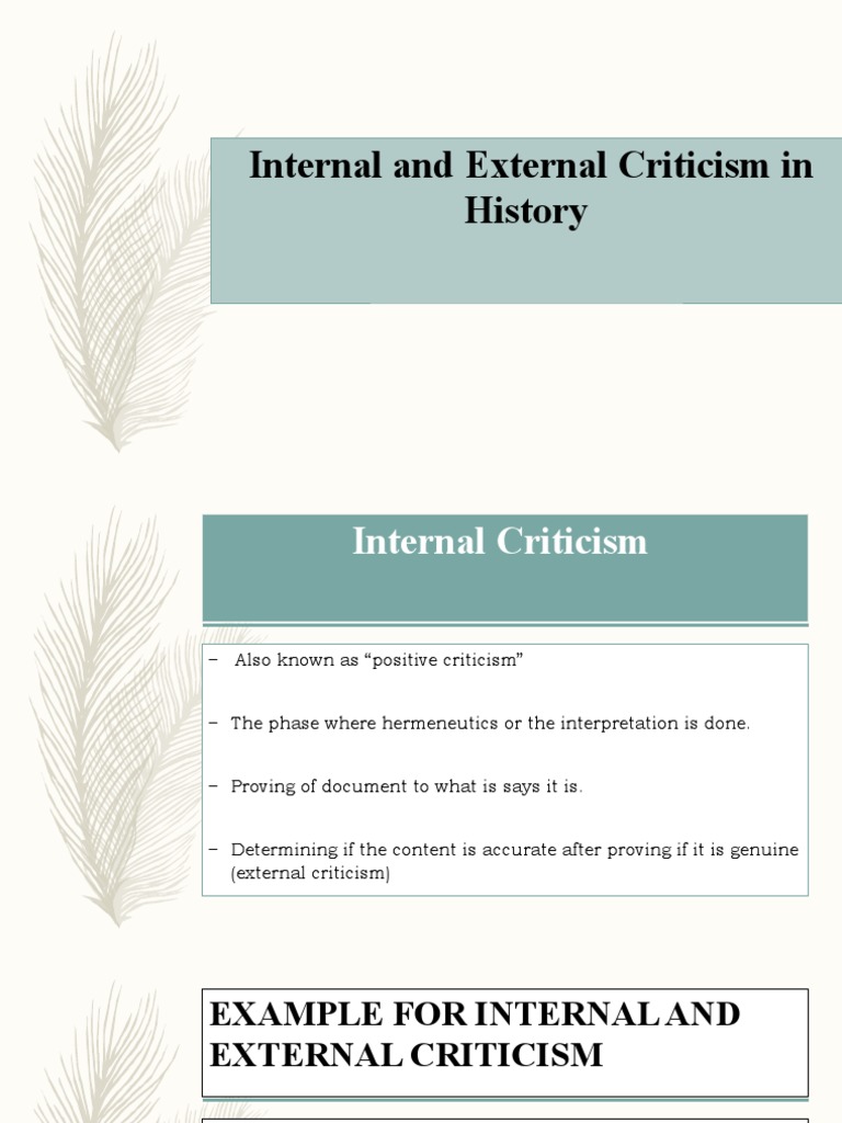 Internal vs External Criticism in History | PDF | Primary Sources ...