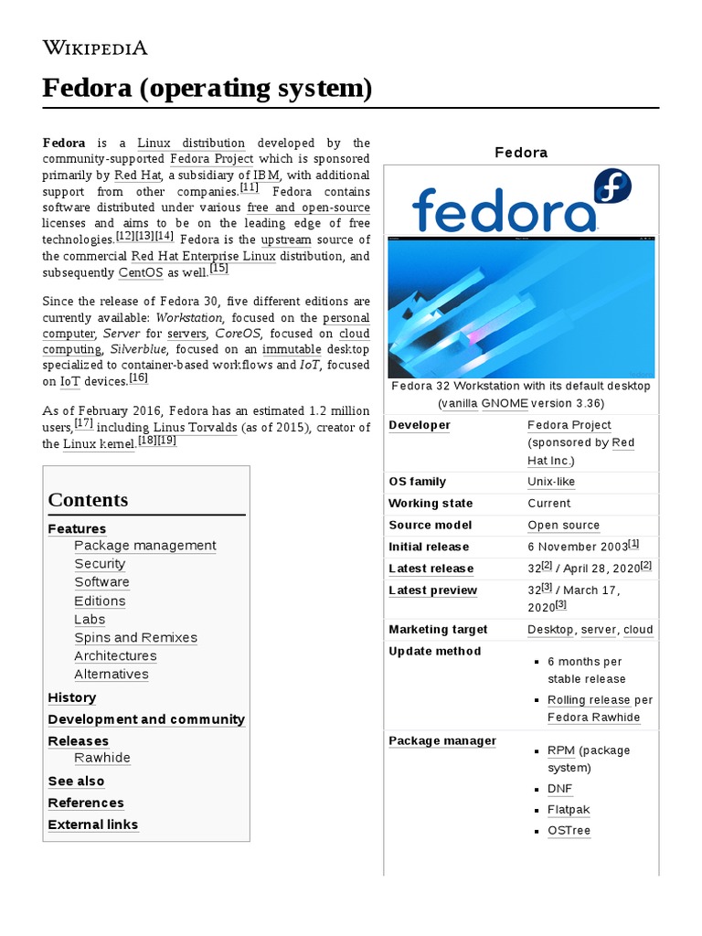 Fedora (Operating System) : Fedora Is A Linux Distribution Developed by The | PDF | Fedora ...