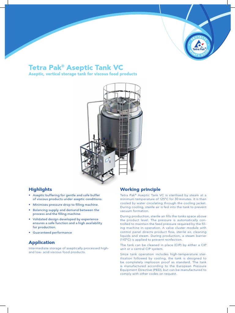 Tetra Pak Aseptic Tank VC: Aseptic, Vertical Storage Tank For Viscous ...