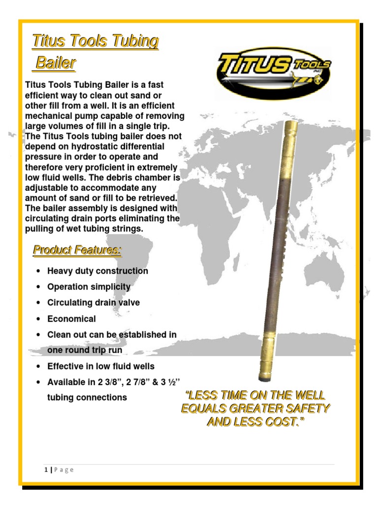 Titus Tubing Bailer Overview | PDF | Valve | Pump