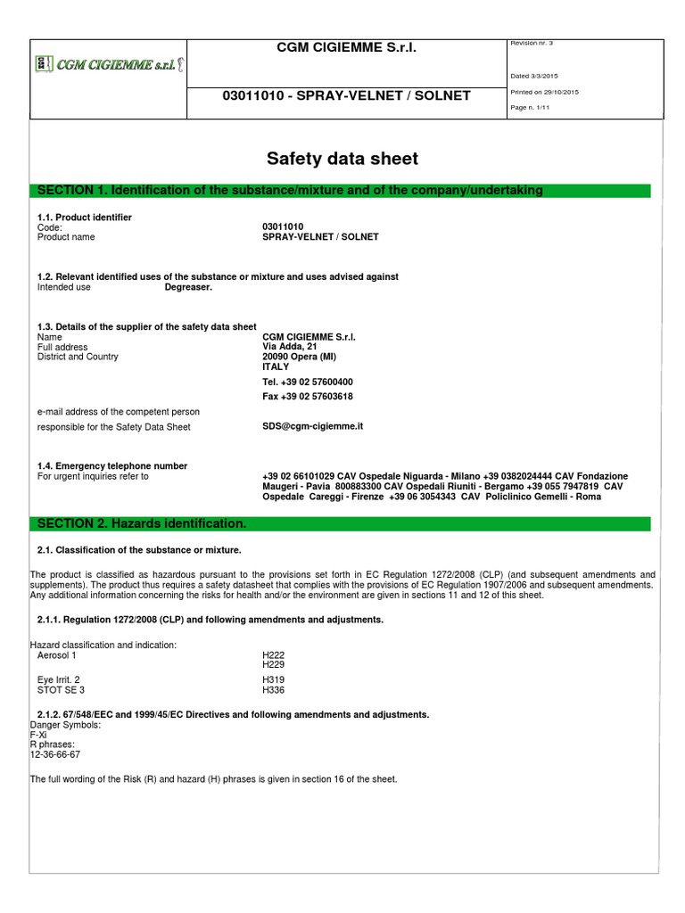 VELNET-SOLNET Eliminador en Aerosol | PDF | Dangerous Goods | Firefighting