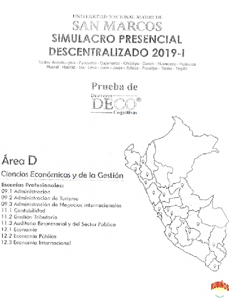 Simulacro San Marcos Area D | PDF