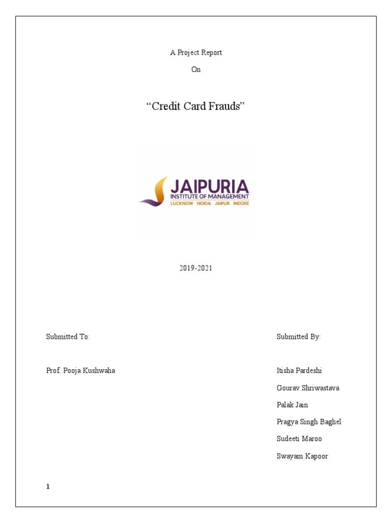 Credit Card Fraud Report | PDF | Payment Card Industry Data Security ...
