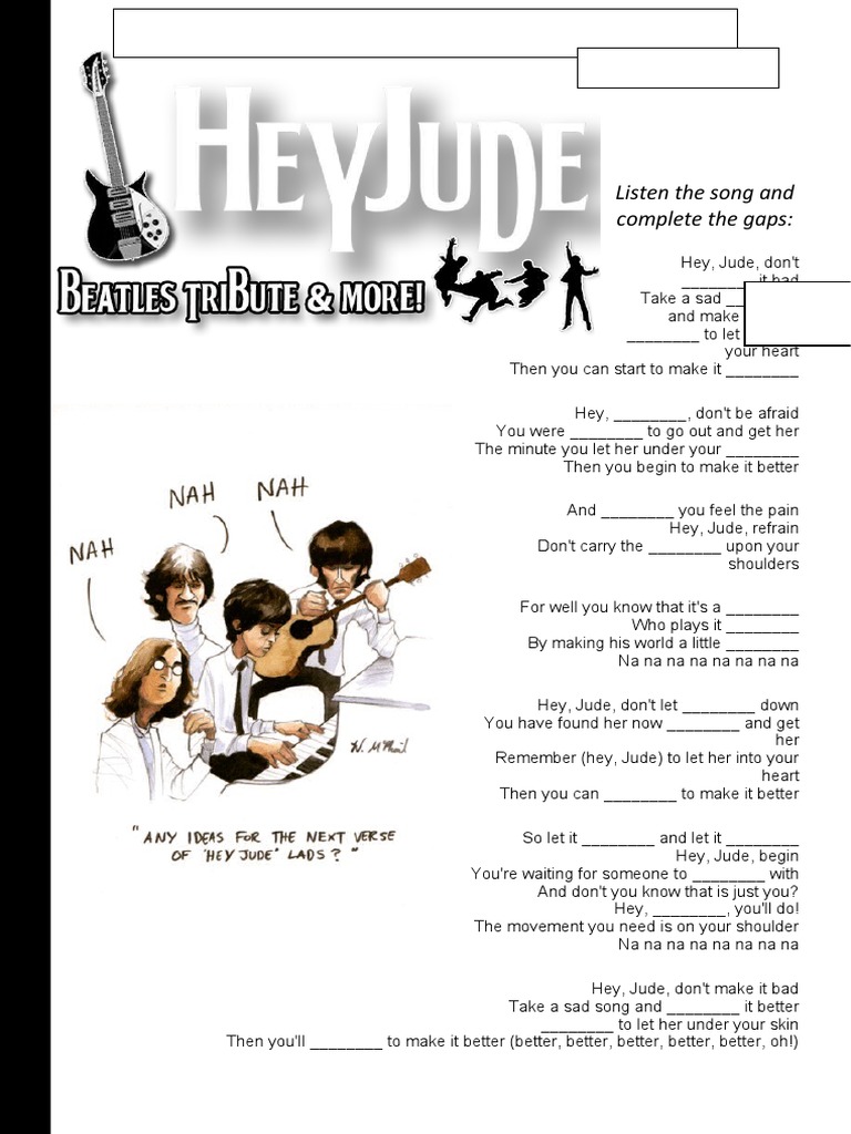 Hey Jude Song Worksheet | PDF