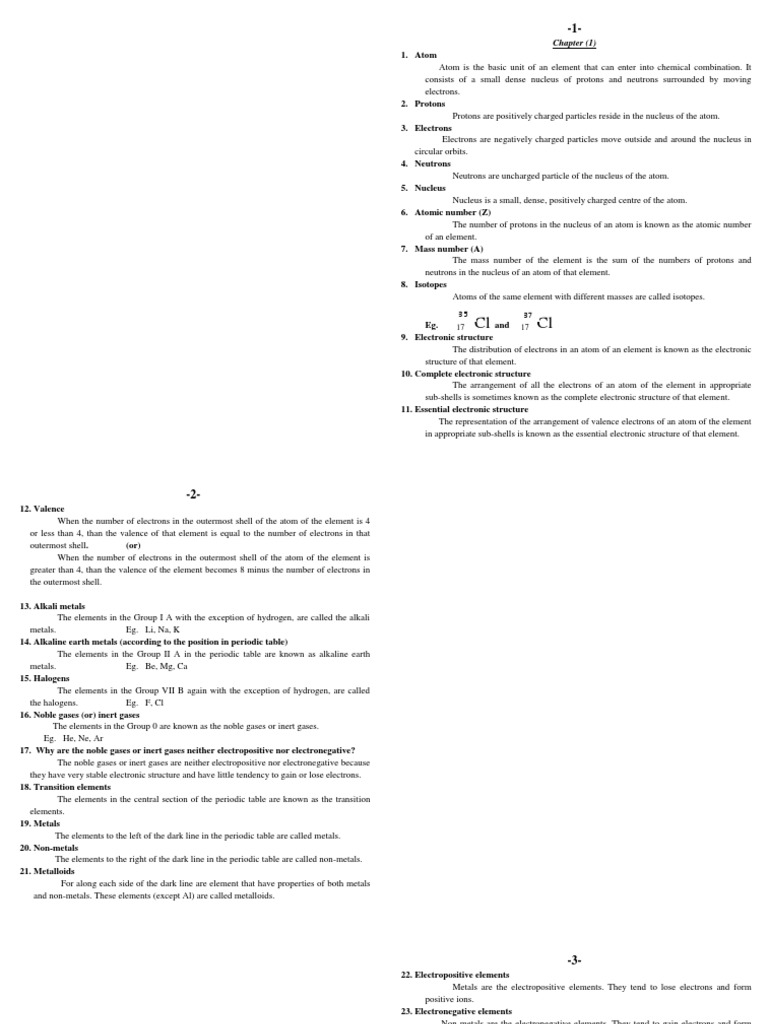 Grade-11 Chemistry Definitions Collection | PDF | Chemical Bond | Redox