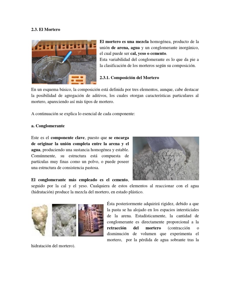El Mortero y Sus Aplicaciones en Muros | PDF | Mortero (Albañilería ...