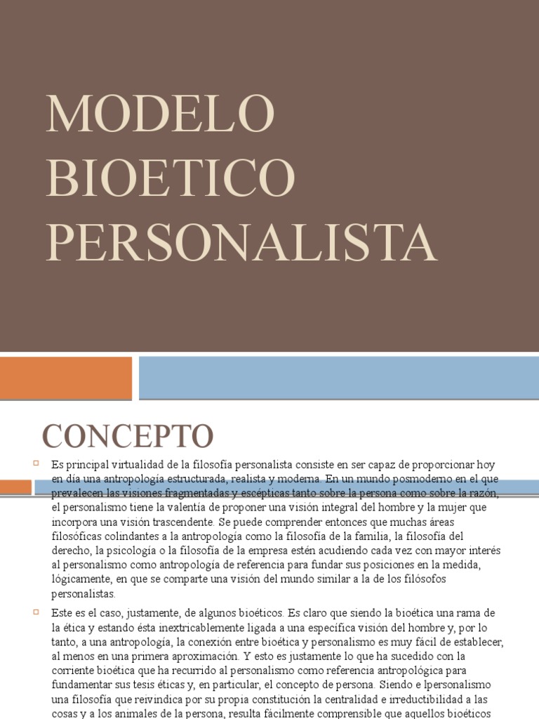 Modelo Bioetico Personalista | PDF
