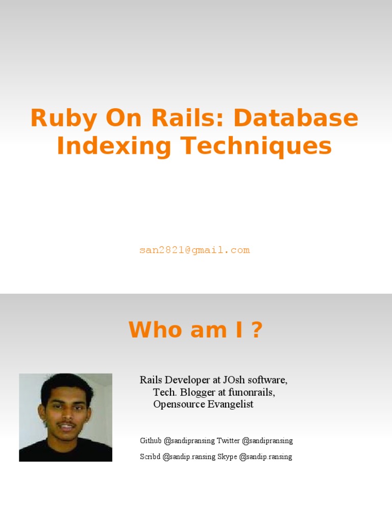 Ruby On Rails: Database Indexing Techniques | PDF | Database Index ...