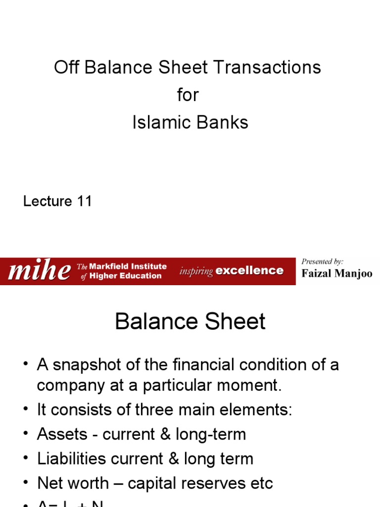 Off Balance Sheet Transactions For Islamic Banks | PDF | Balance Sheet ...