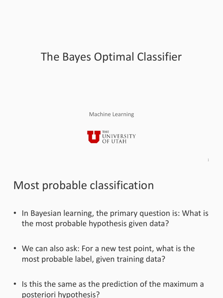 The Bayes Optimal Classifier: Machine Learning | PDF | Statistical Classification | Artificial ...