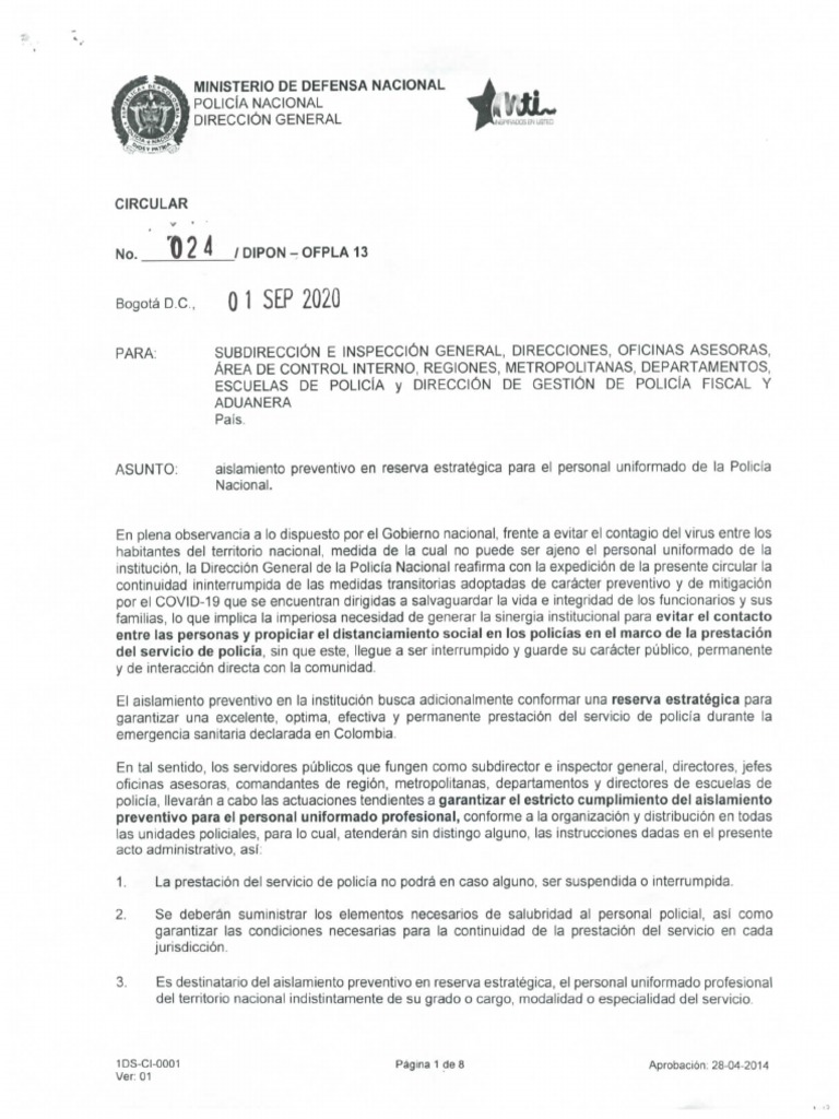 Circular 024 DIPON Del 010920 | PDF