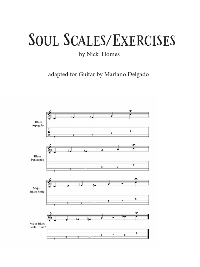 Soul Scales/Exercises: by Nick Homes Adapted For Guitar by Mariano ...