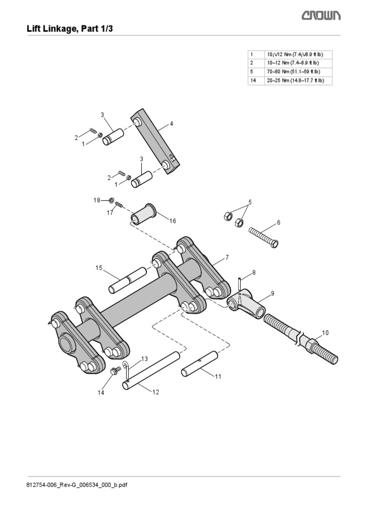 CROWN WT 3040 Lift Linkage, Part 1 - 3 PDF | PDF | Machines | Tools
