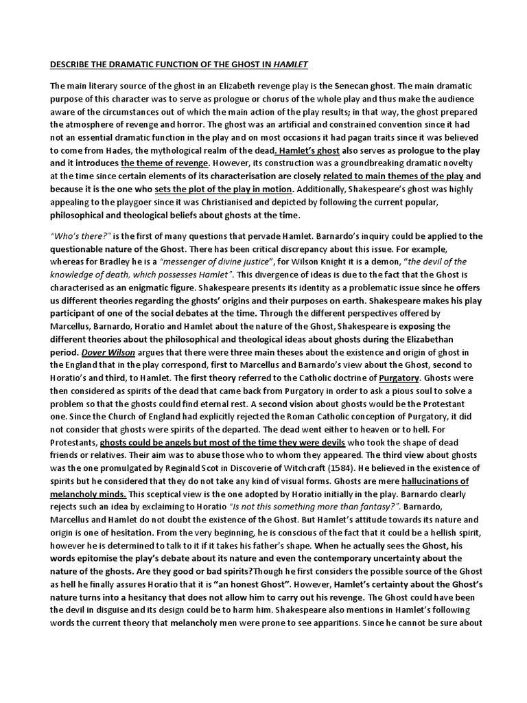 Dramatic Role of the Ghost in Hamlet | PDF | Ghosts | Hamlet