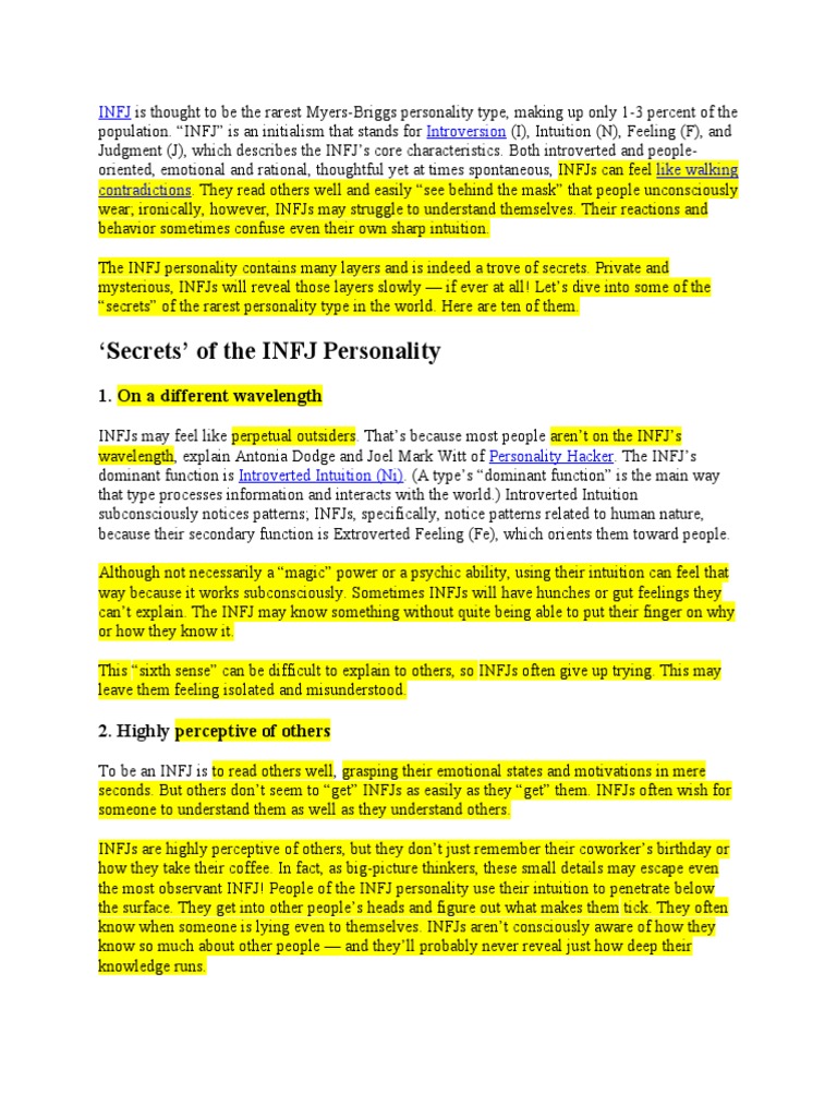 Infj All About Mixed | PDF | Intuition | Personality Type