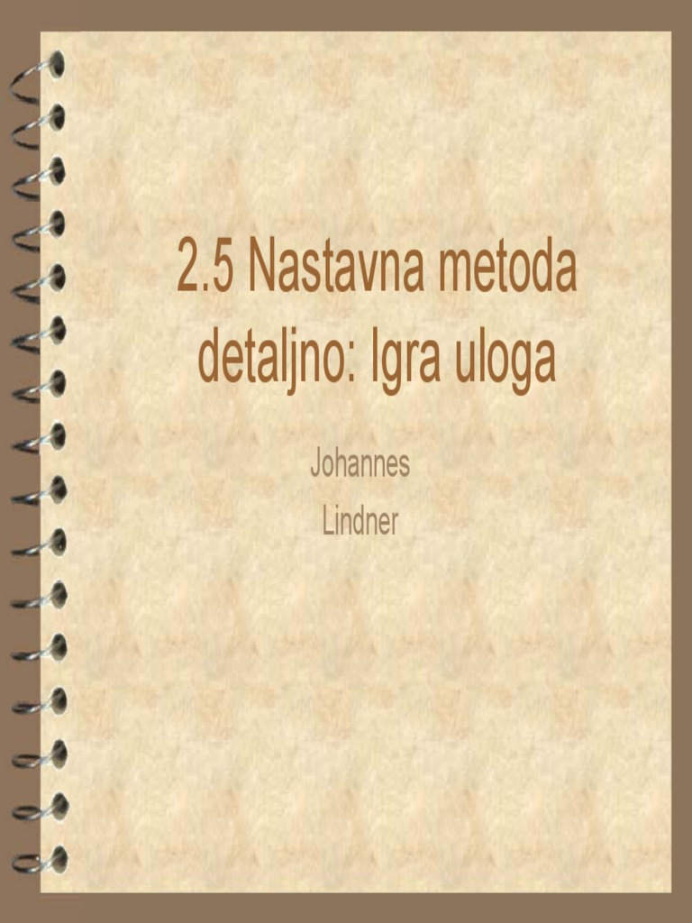 Nastavna Metoda Detaljno-Igra Uloga | PDF