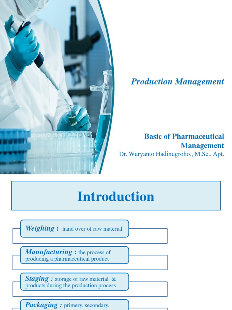Production Management: Basic of Pharmaceutical Management | PDF ...