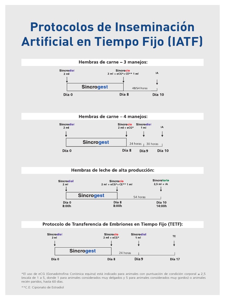Protocolos de Inseminacion Artificial en Tiempo Fijo Iatf PDF | PDF ...